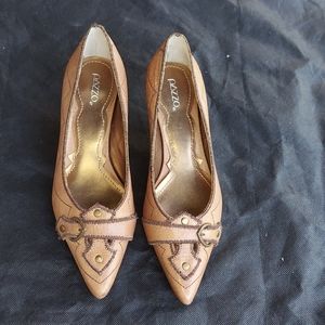 PAZZO | Shoes | Pazzo Black White Leather Kitten Heels Mules 8 | Poshmark